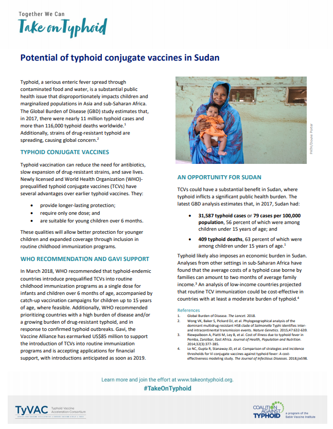 Sudan Resources Take On Typhoid